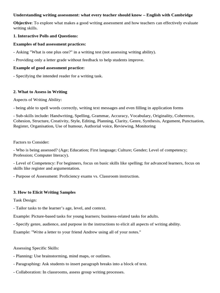 Understanding Writing Assessment | PDF | Educational Assessment | Learning