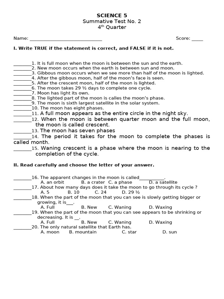 Science5 ST3 Q4 | PDF