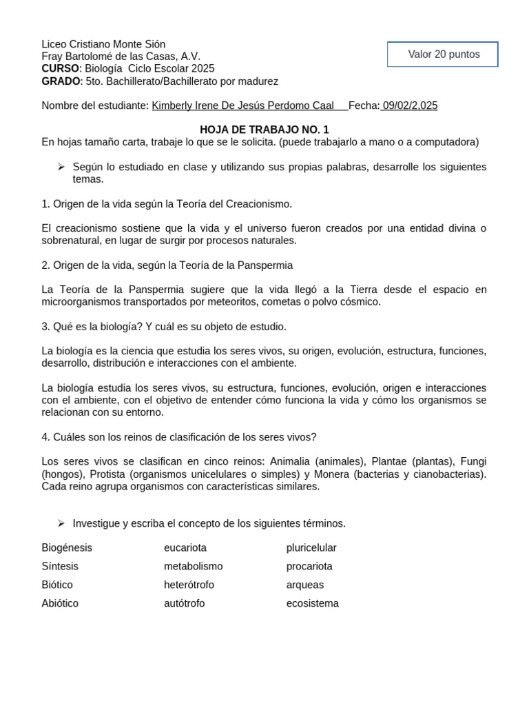 Orígenes de la Vida y Biología Básica | PDF | Organismos | Biología ...