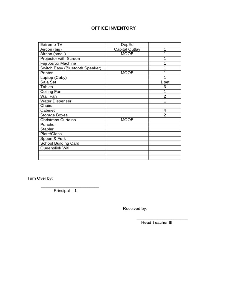Office Inventory 101 | PDF