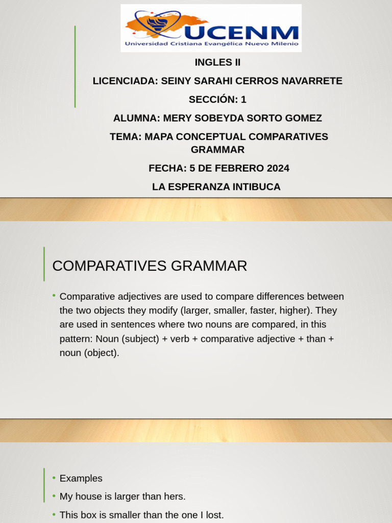 Mapa Conceptual Comparatives Grammar | PDF | Adjective | Linguistic Typology
