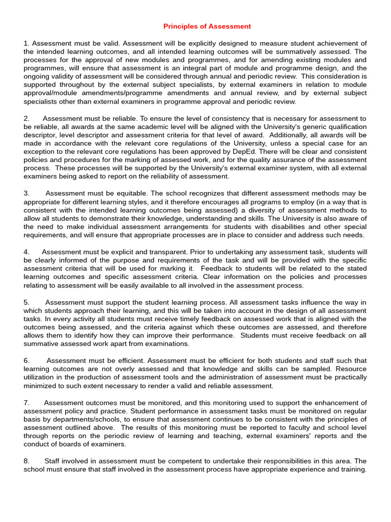 Principles and Characteristics of Assessment Lesson 1 and 2 | PDF ...