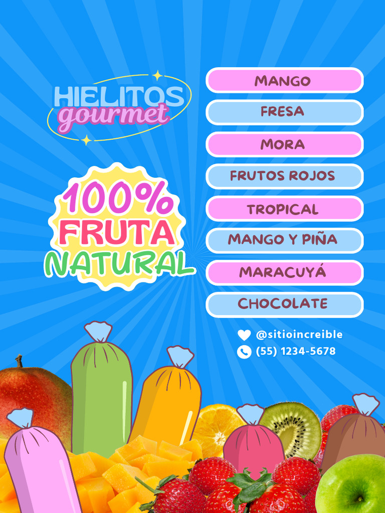 Póster Bolis Sabores Frutales Sencillo Azul | PDF