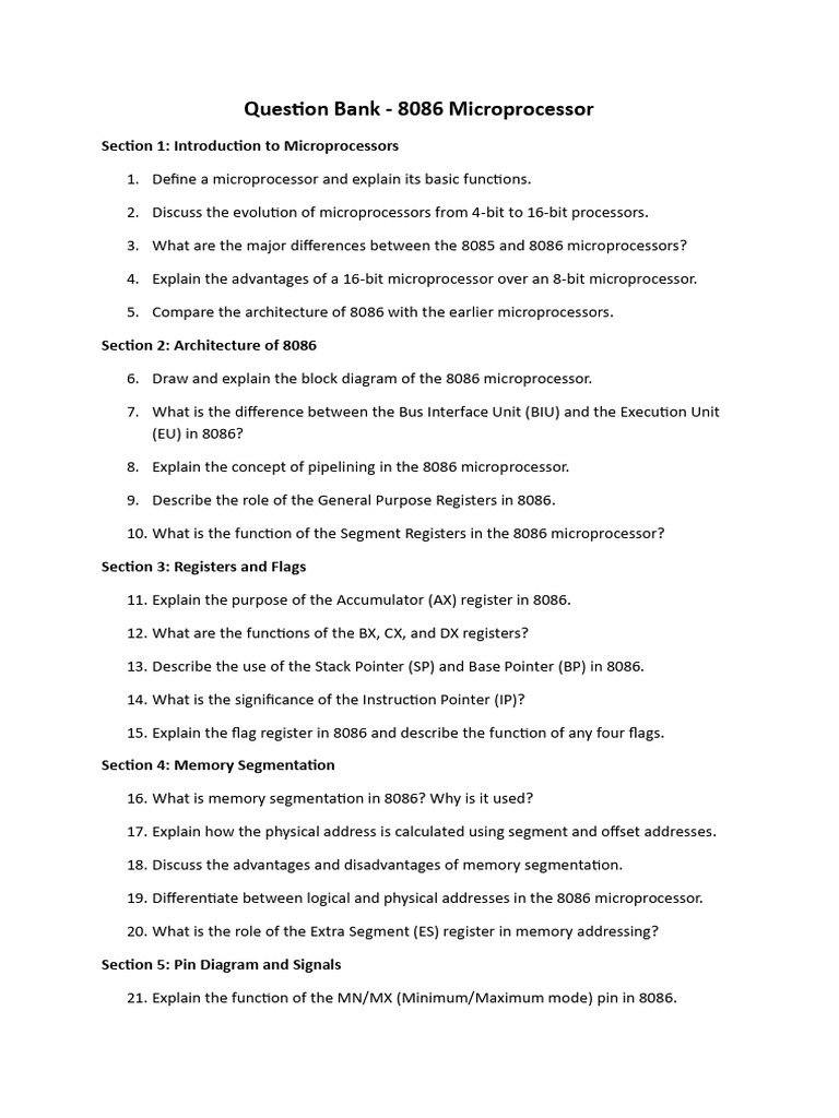 8086 Microprocessor Overview | PDF | Office Equipment | Computer ...