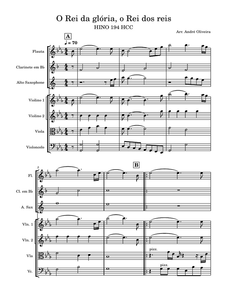 O Rei Da Glória, o Rei Dos Reis - Instrumental | PDF | Musical ...