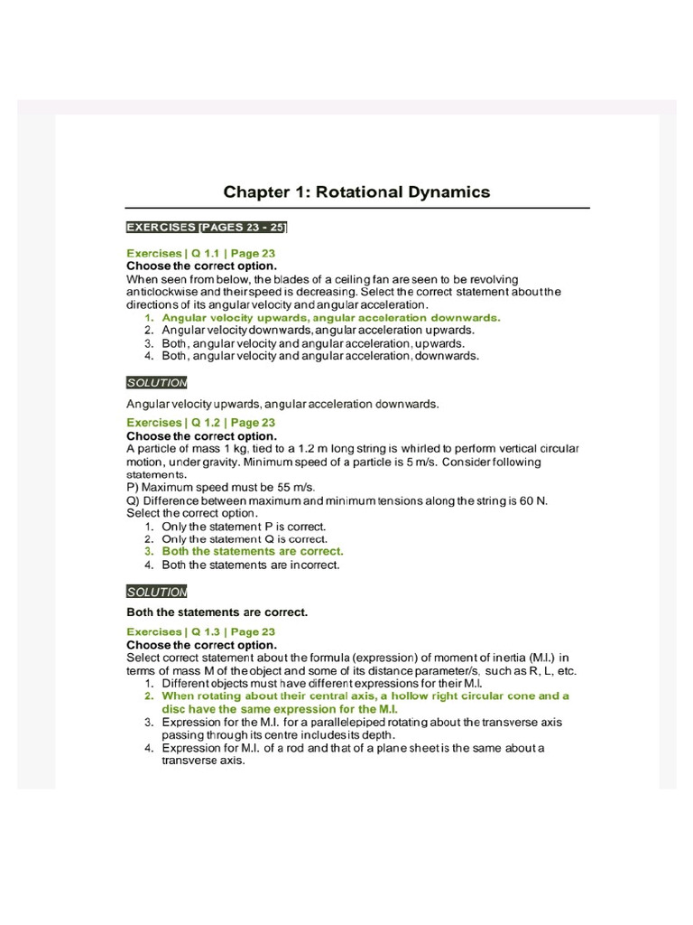 Merged All Most Important MCQ Physics | PDF | Rotation Around A Fixed Axis | Angular Momentum