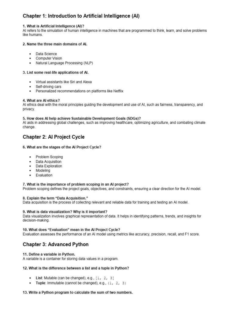 AI Important Questions Board | PDF | Sensitivity And Specificity | Artificial Intelligence