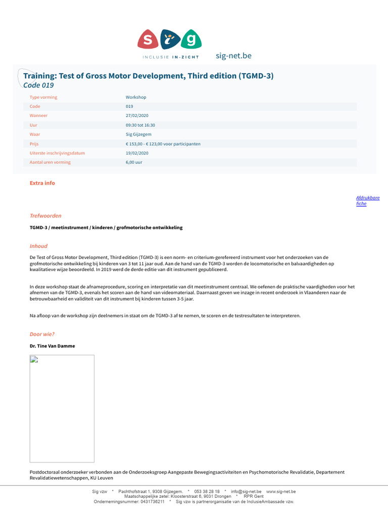 Training_ Test of Gross Motor Development, Third edition (TGMD-3) | PDF