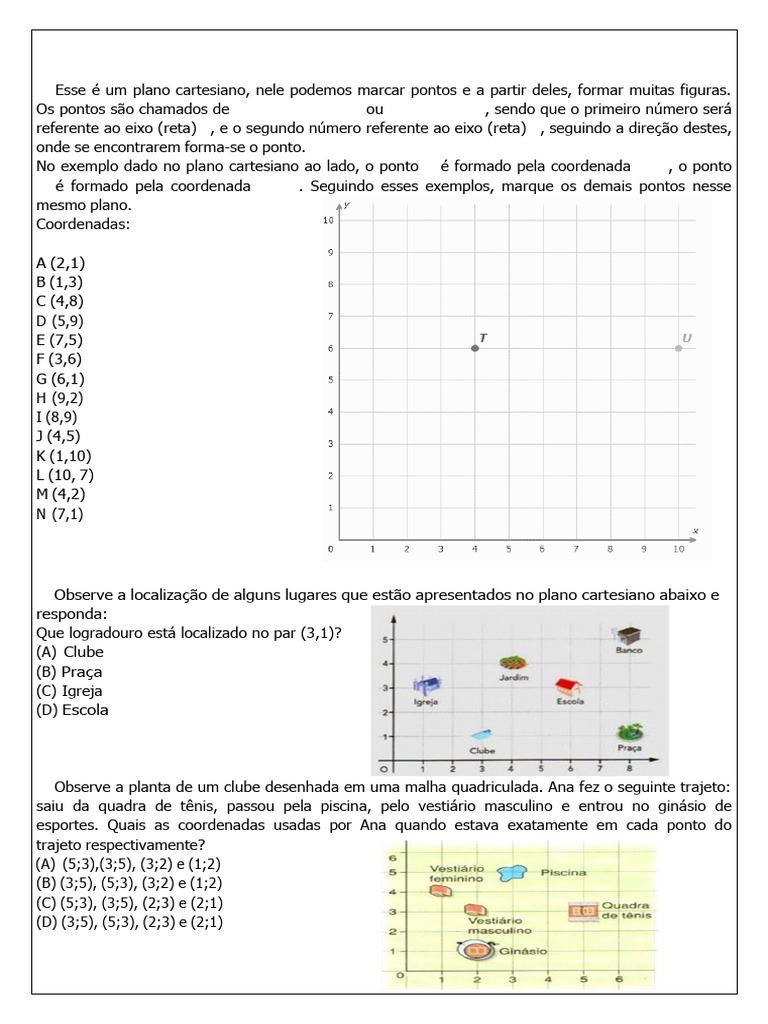 Desenhos no Plano Cartesiano com Coordenadas | PDF