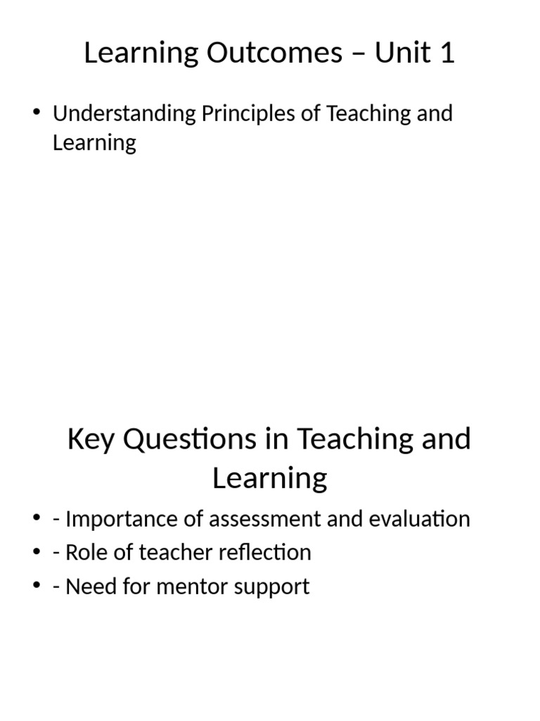 Learning Outcomes Presentation | PDF