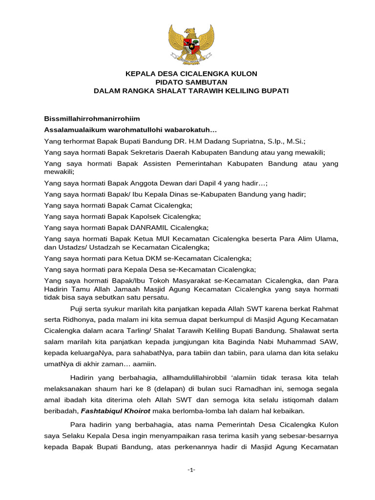 Pidato Kades Tarling | PDF