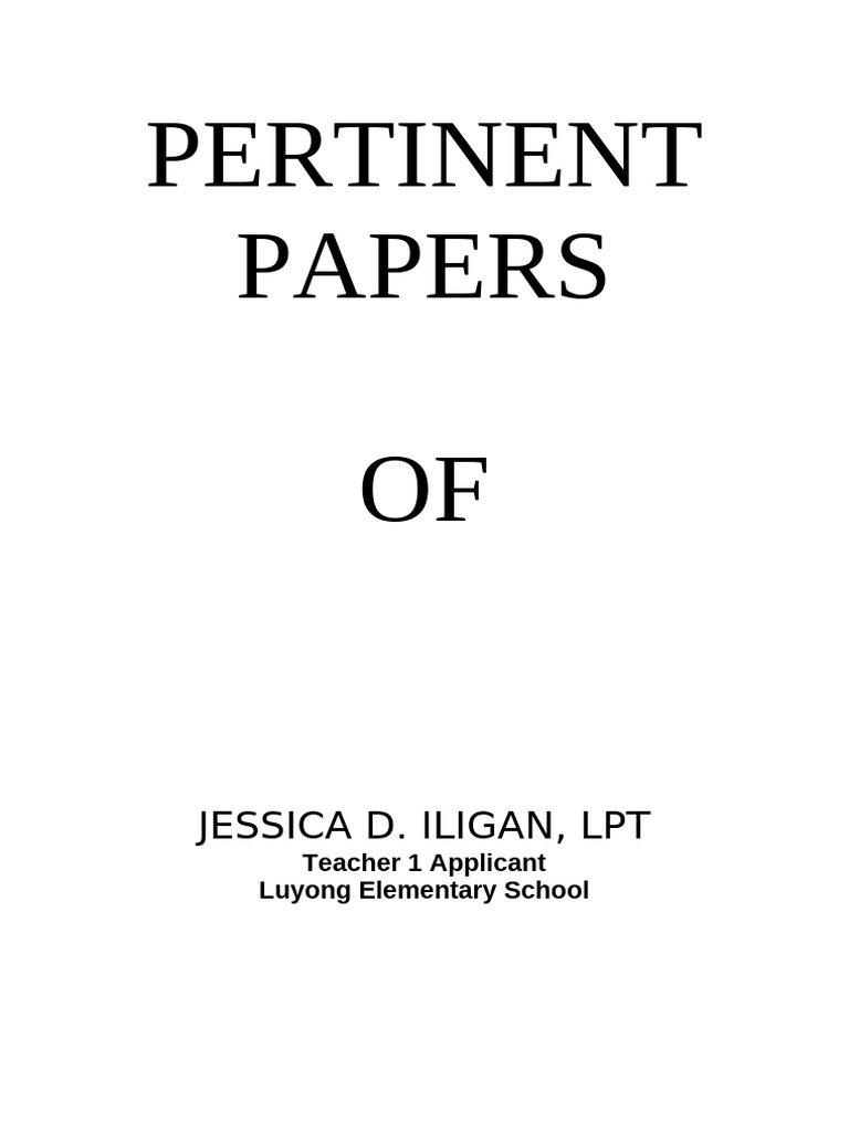 Pertinent Papers | PDF