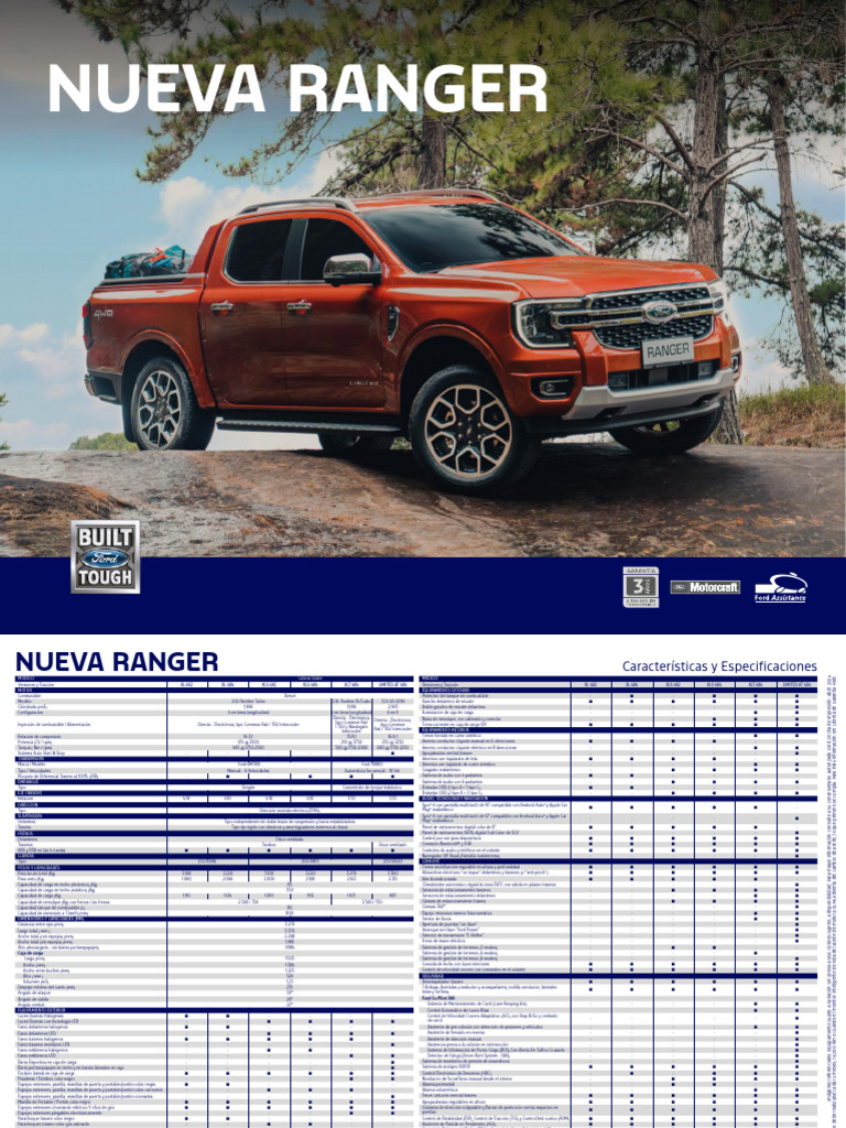 fpe-ficha-tecnica-nueva-ranger | PDF | Tracción en las cuatro ruedas | Vehículos