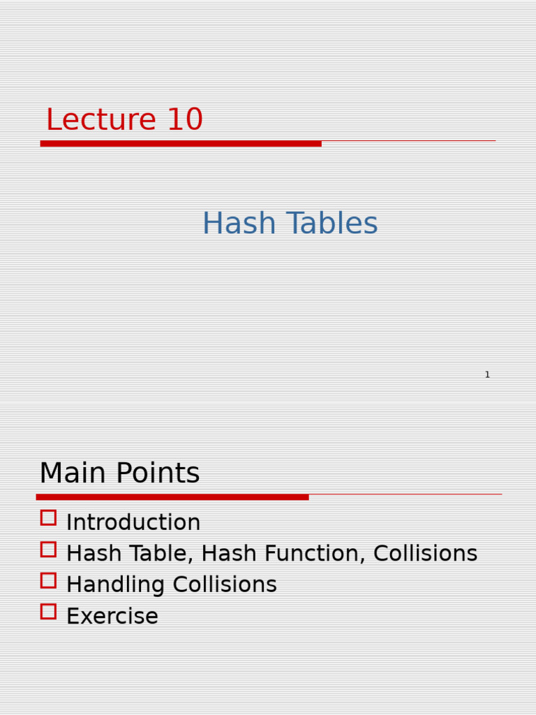 Chapter10 HashTables | PDF | Computer Programming | Algorithms