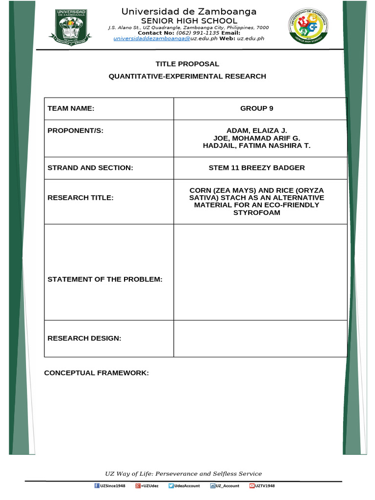 Format Experimental Title Proposal Shs 2 | PDF