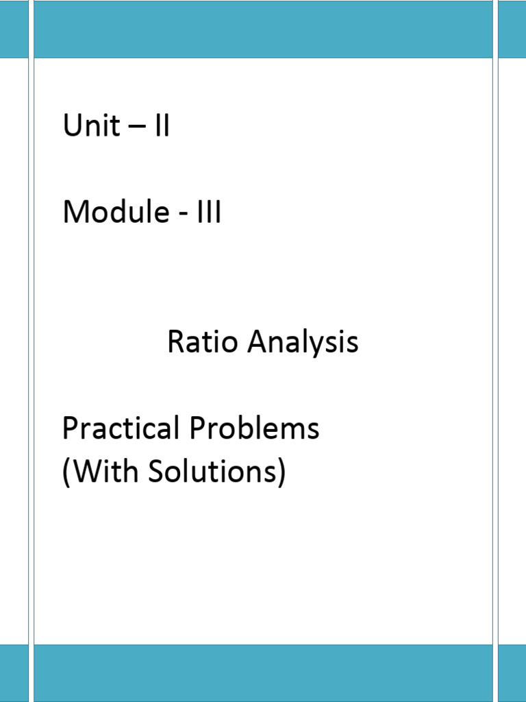 Ratio Analysis: Practical Problems & Solutions | PDF | Net Income ...