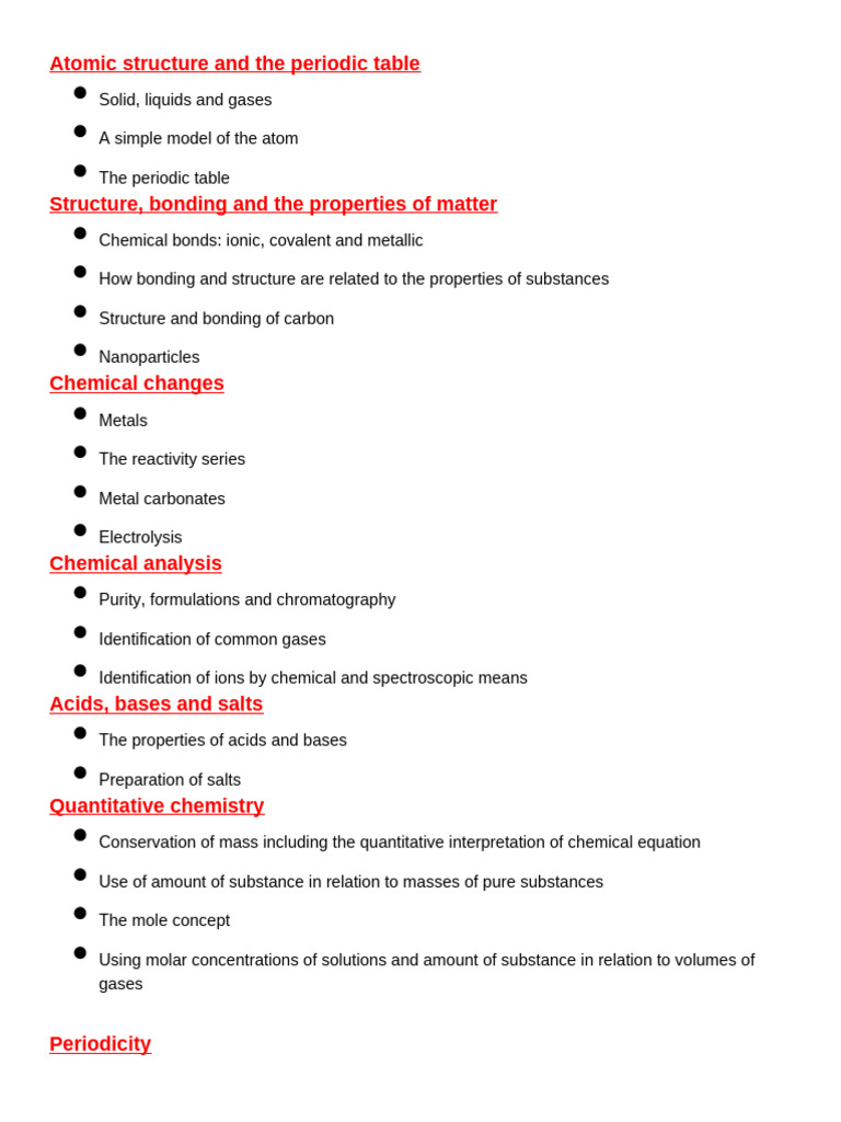 AQA GCSE Chemistry Syllabus Overview | PDF