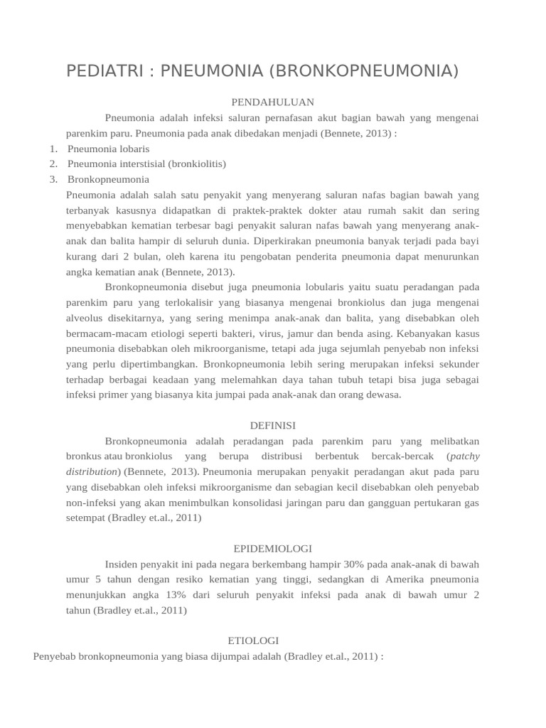 Panduan Lengkap Bronkopneumonia Anak | PDF