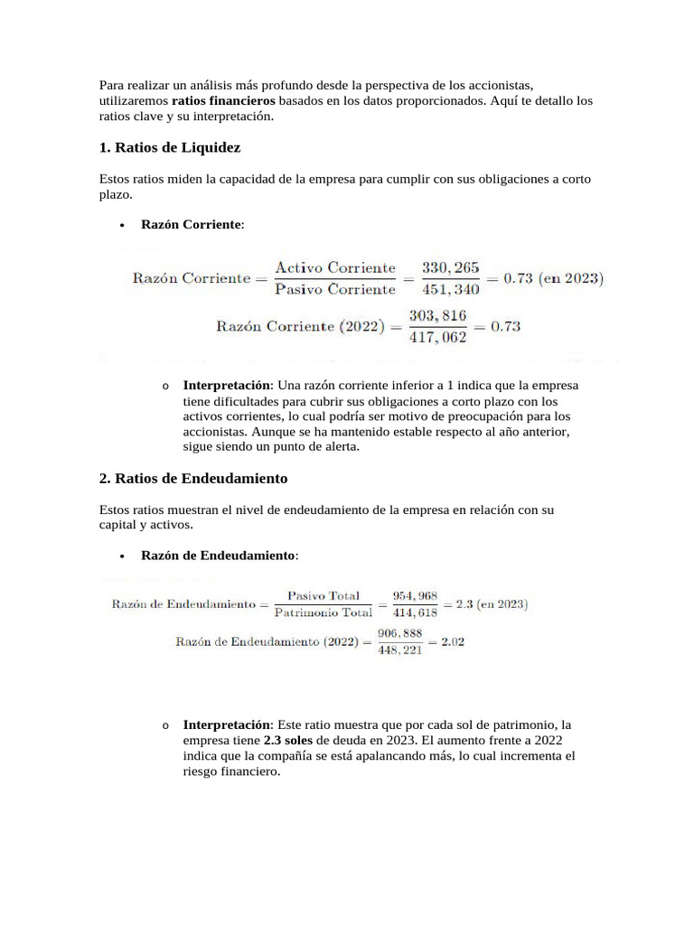 Análisis Financiero de Austral Group S.A. | PDF | Deuda | Rentabilidad ...