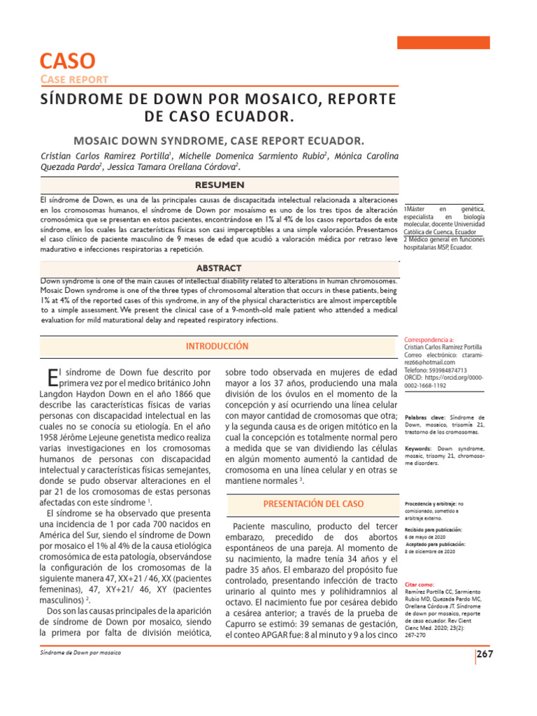 Articulo Del Sindrome | PDF | Síndrome de Down | Enfermedades y trastornos