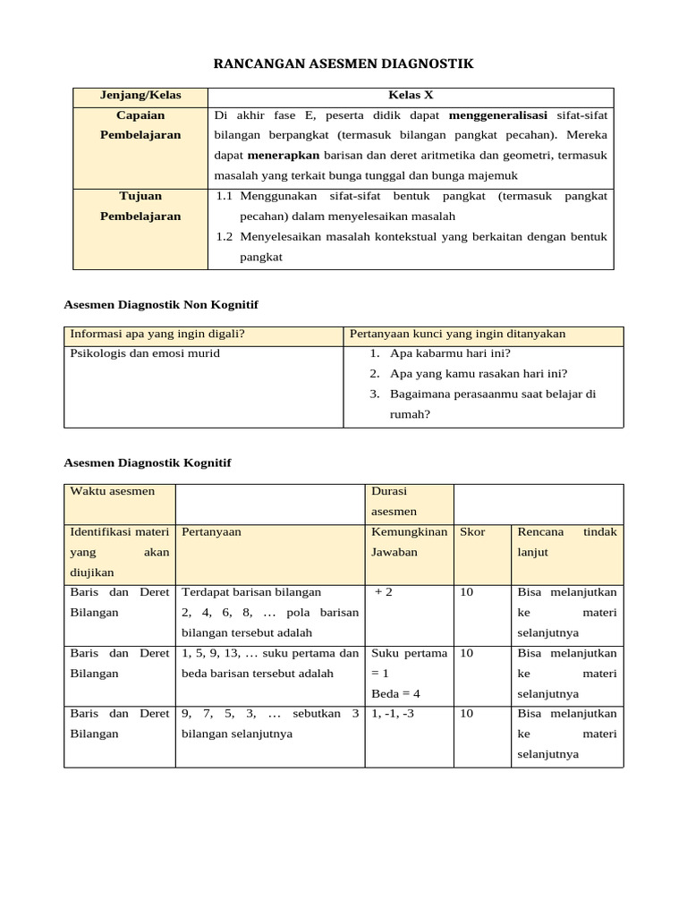 ASESMEN DIAGNOSTIK, Penilaian Sikap | PDF