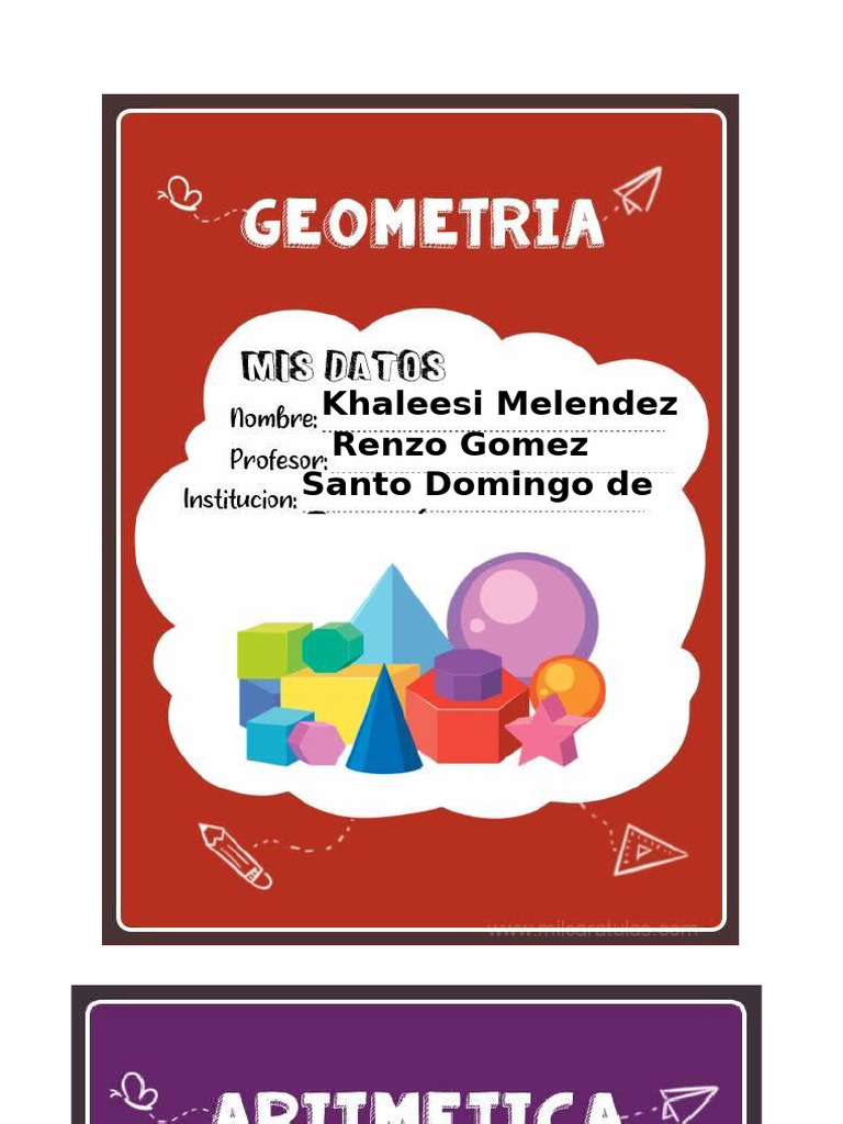 Caratula de Geometría en word | PDF
