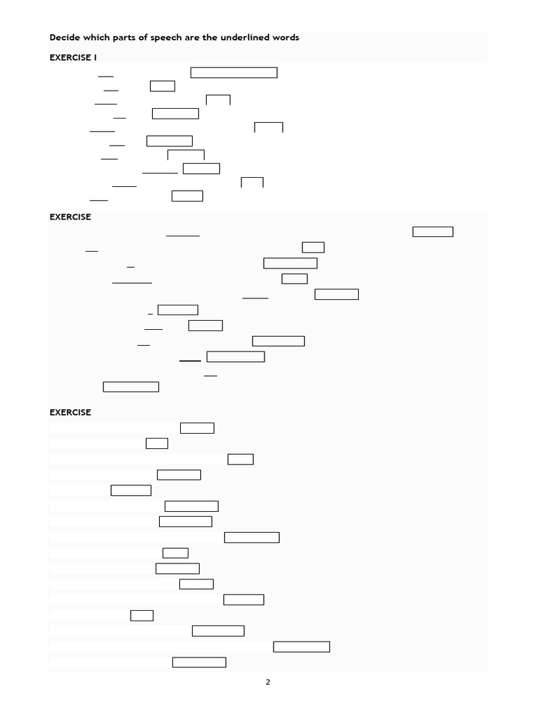 01b. EXERCISE PARTS OF SPEECH | PDF