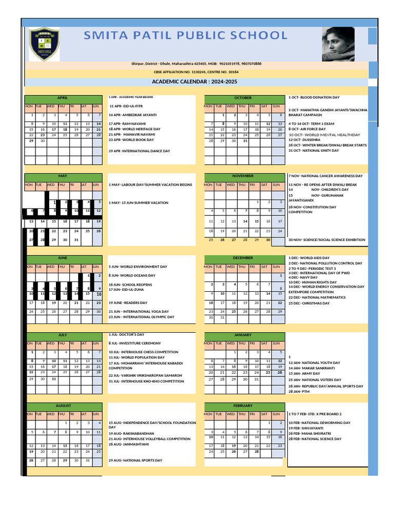 SPPS Calender 2024-25 | PDF | Observances