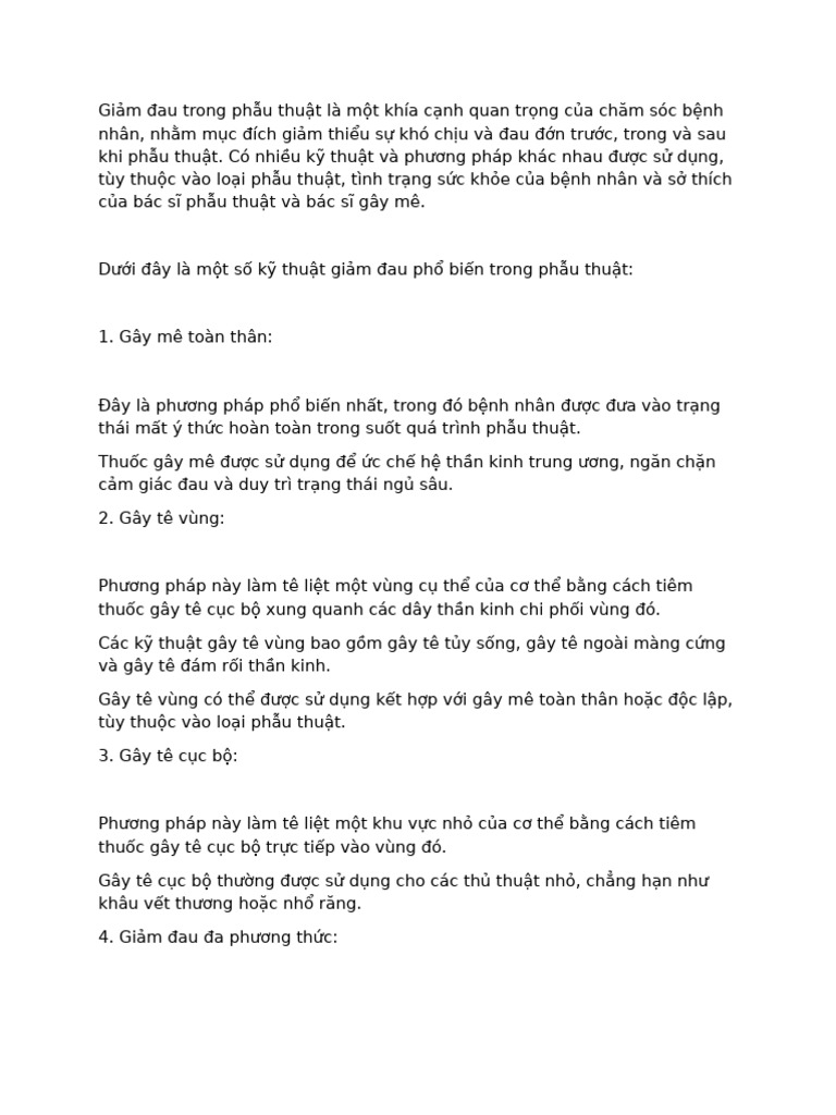 Giam Dau Trong Phau Thuat | PDF