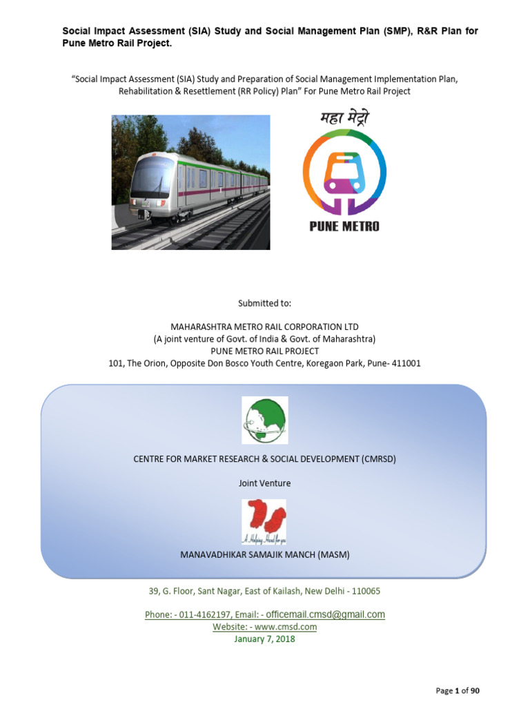 Pune Metro Report | PDF | Sanitation | Road
