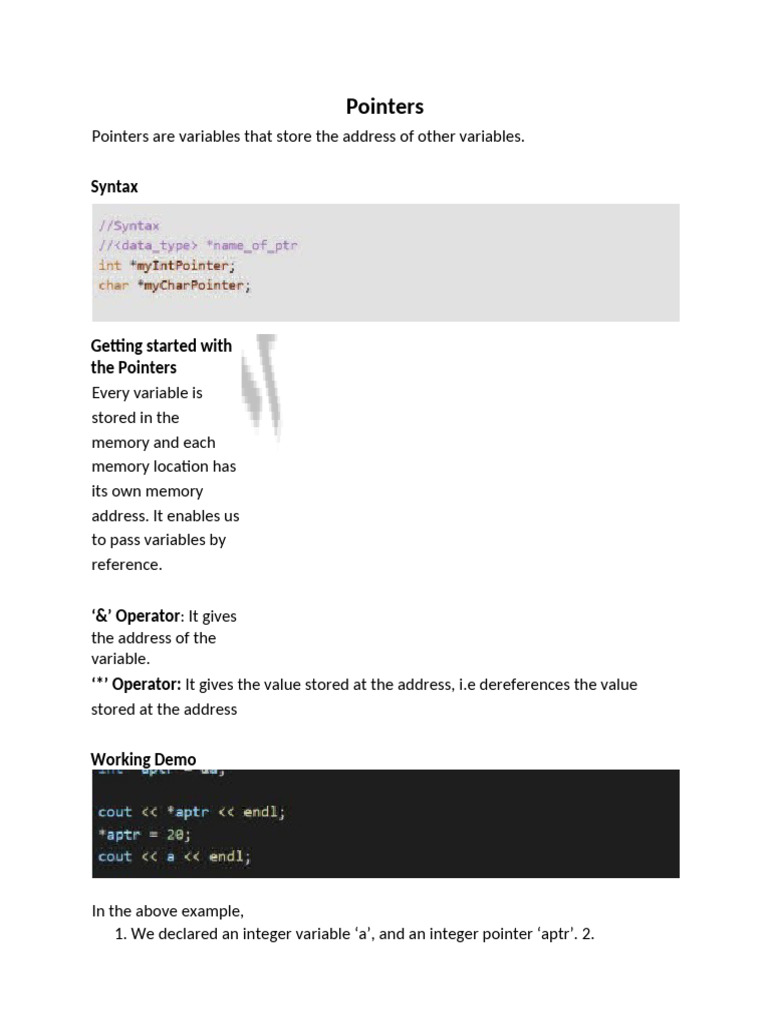 Pointers - Apni Kaksha | PDF