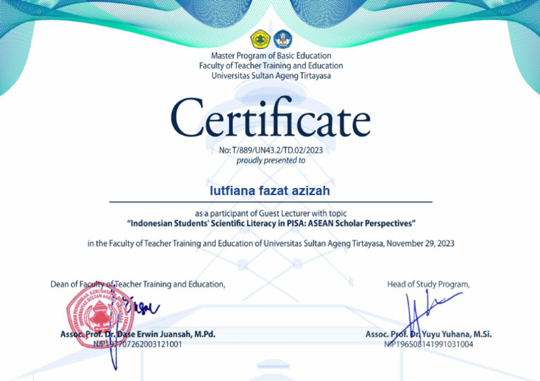 Sertifikat Guest Lecture | PDF