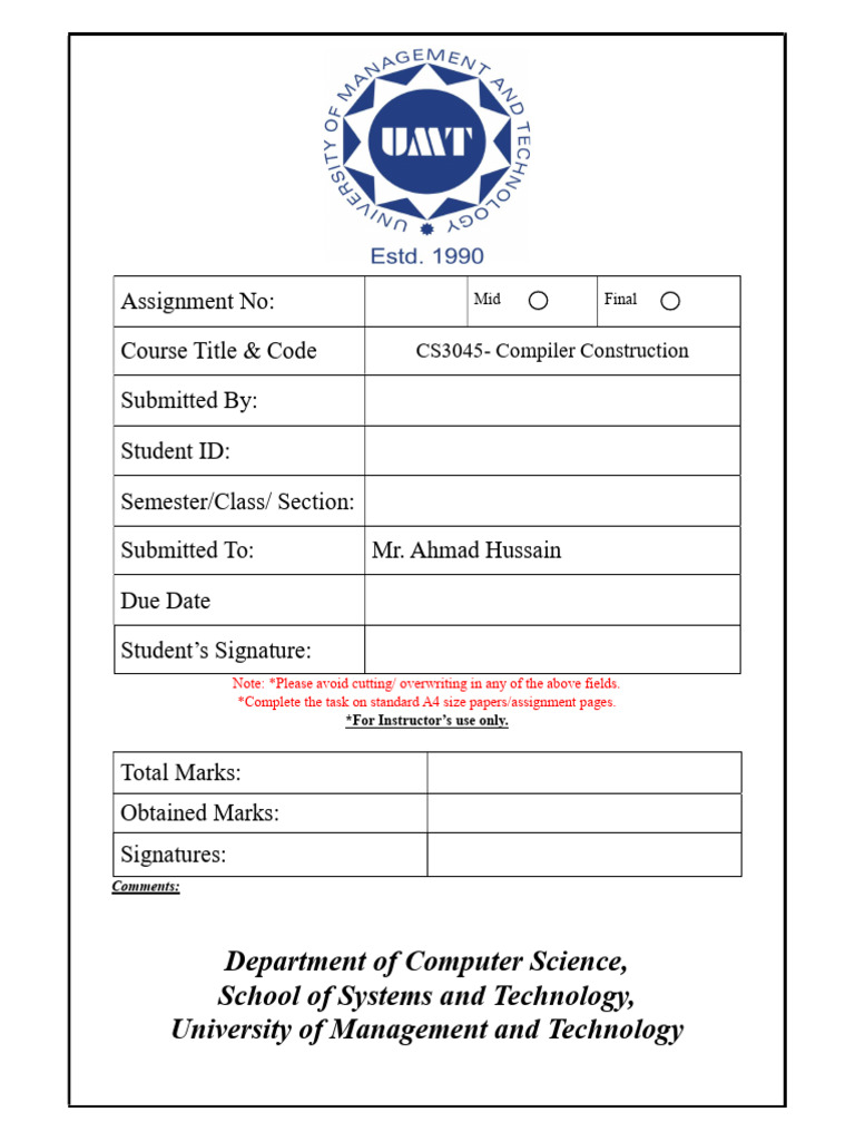 Assignment Title Page | PDF