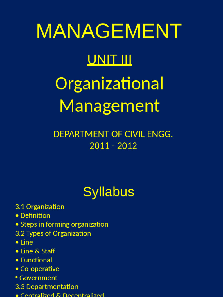 Organizational Management Overview Pdf Partnership Cooperative
