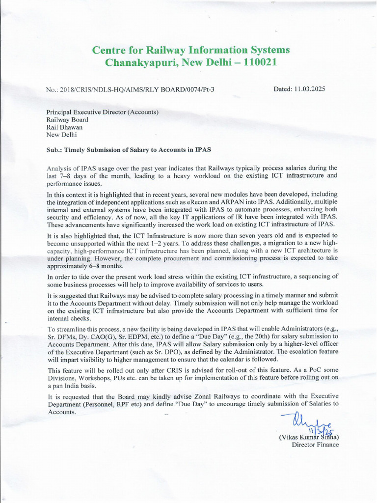 Timely Submission of Salary To Accounts in IPAS | PDF