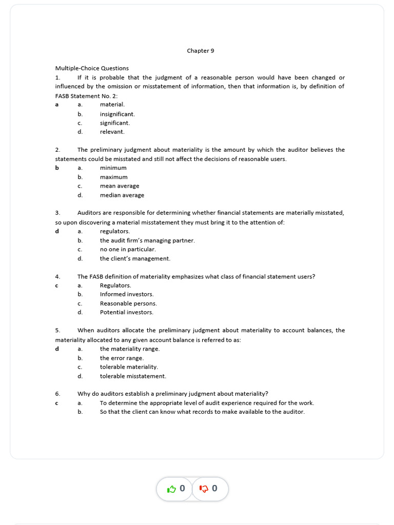 Understanding Materiality in Auditing | PDF | Audit | Risk