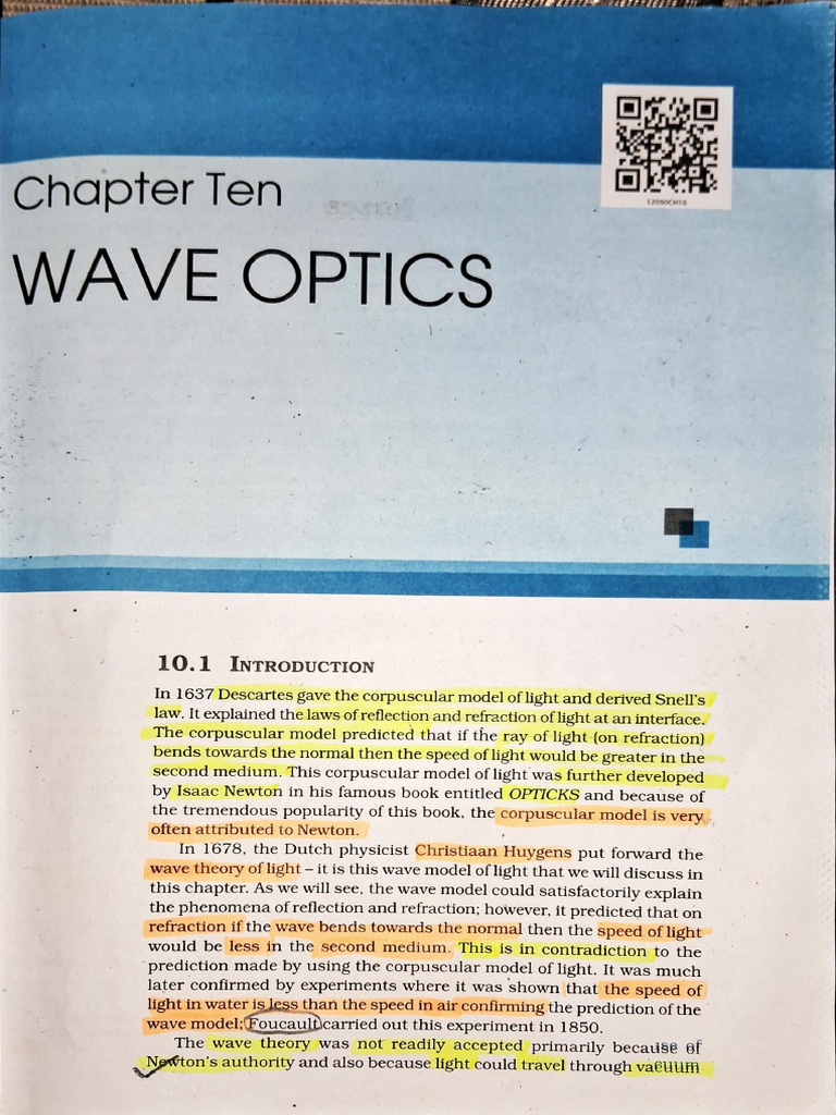 Wave Optics Class 12th | PDF