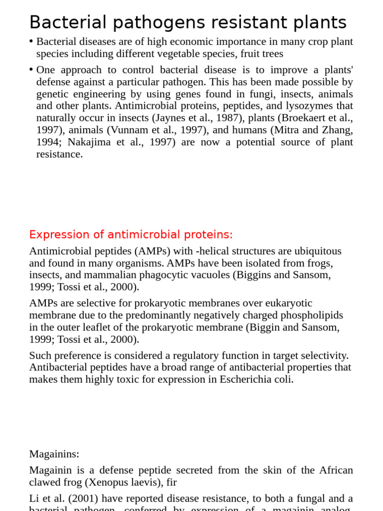 Bacterial Pathogens Resistant Plants | PDF | Branches Of Botany | Organisms