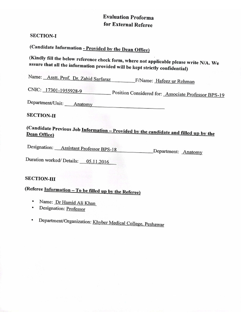 Evaluation Proforma External | PDF