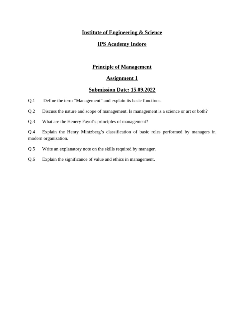 POM Assignment 1 & 2 | PDF