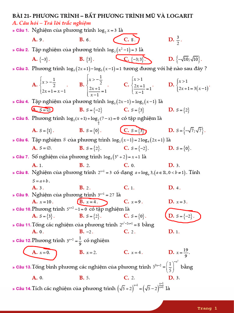 c6 b4 PT Và BPT Mũ Logarit | PDF