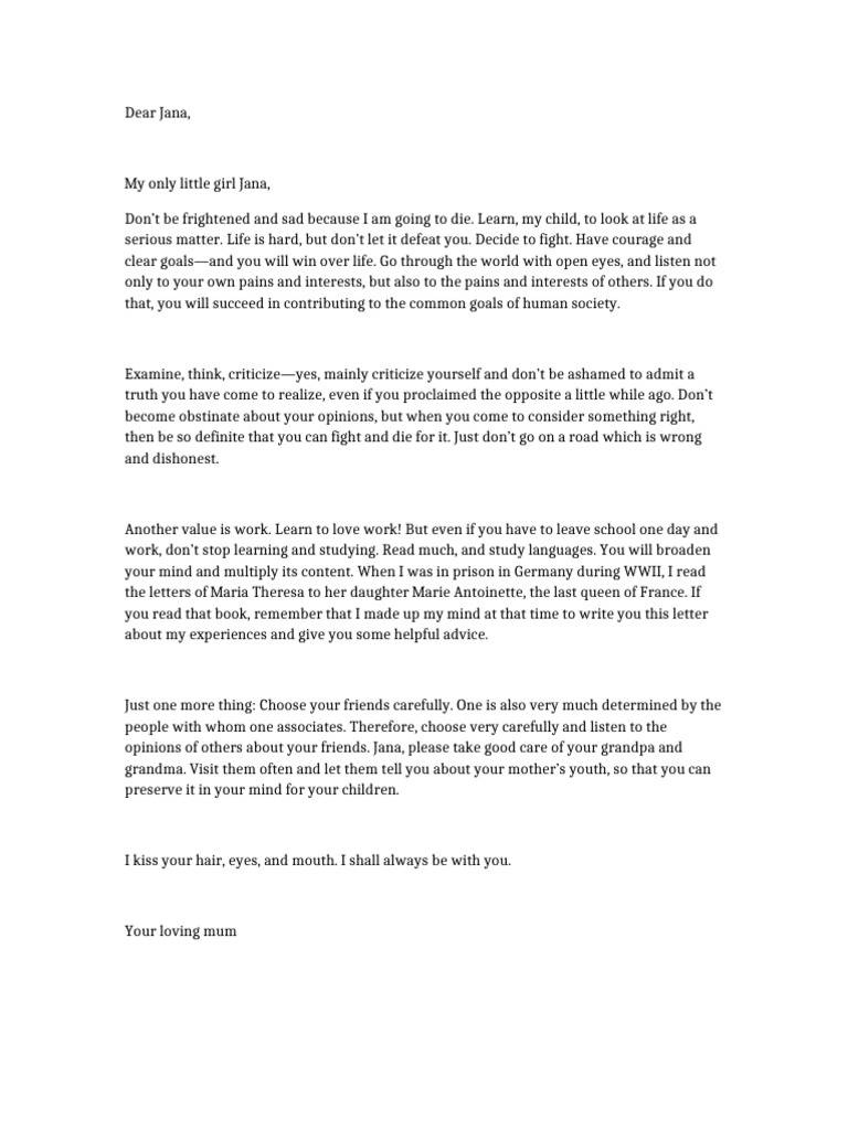 Letter To Jana | PDF