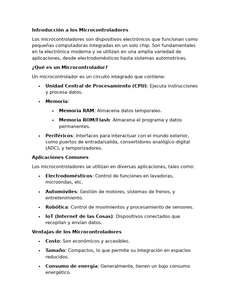 Introducción A Los Microcontroladores | PDF