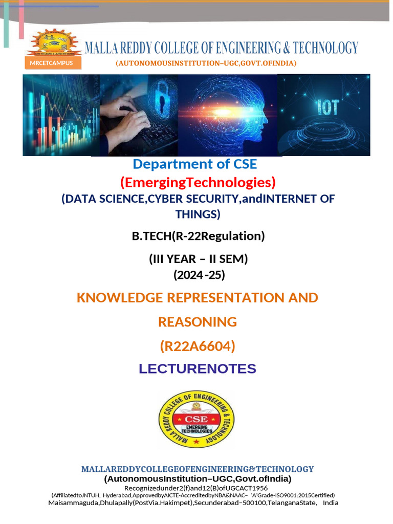 Knowledge Representation and Reasoning | PDF | Logic | Knowledge Representation And Reasoning
