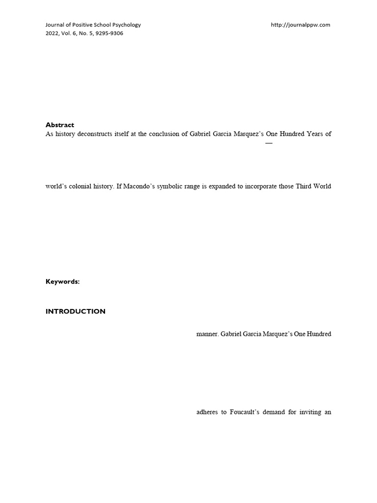 Power, Trauma and Collective Amnesia in One Hundred Years of Solitude ...
