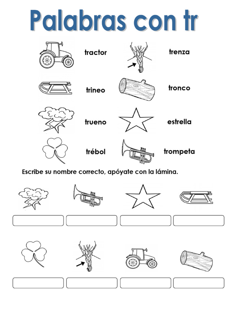 Actividades Con Letras Trabadas TR | PDF