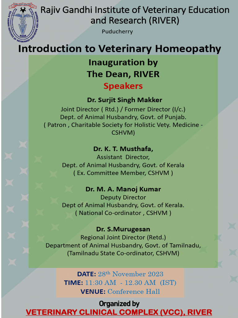 Veterinary Homeopathy Seminar RIVER 2023 | PDF