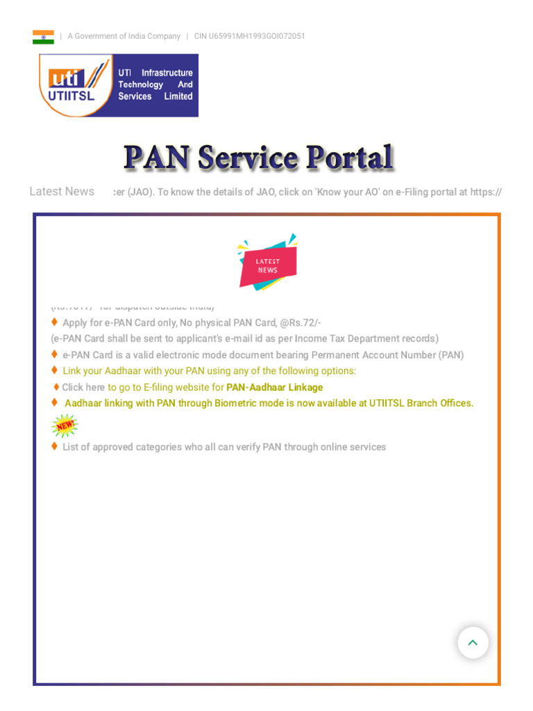 PAN Card - PAN Card Online - PAN Card Services - PAN Card Apply | PDF | Authentication | Access ...