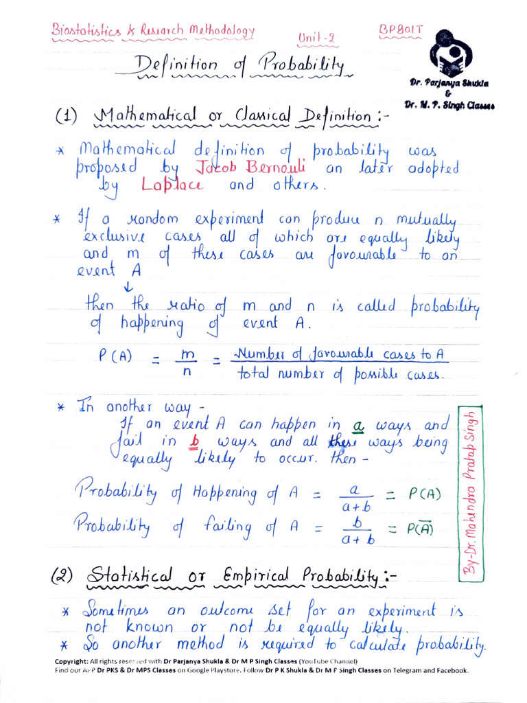 Definitions and Calculation of Probability | PDF