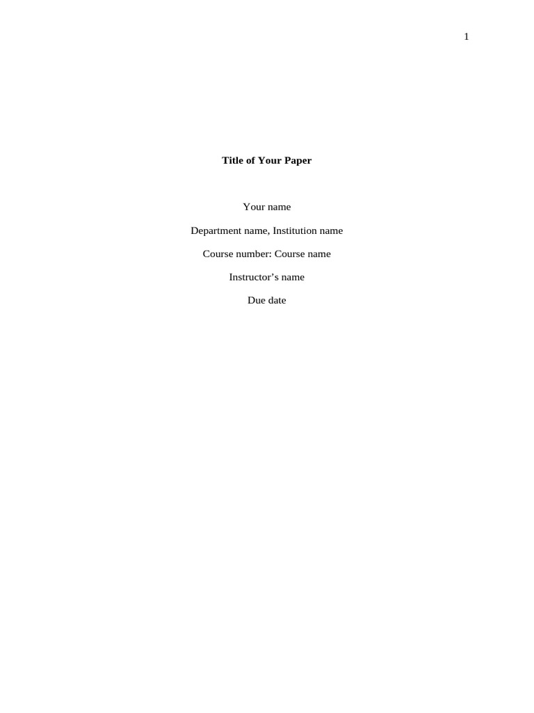 APA 7th Edition Template Student Version | PDF